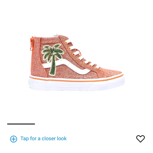 Vans | Shoes | Girls Vans Sk8 Hi Zip Glitter Palm Tree High Top Tennis ...